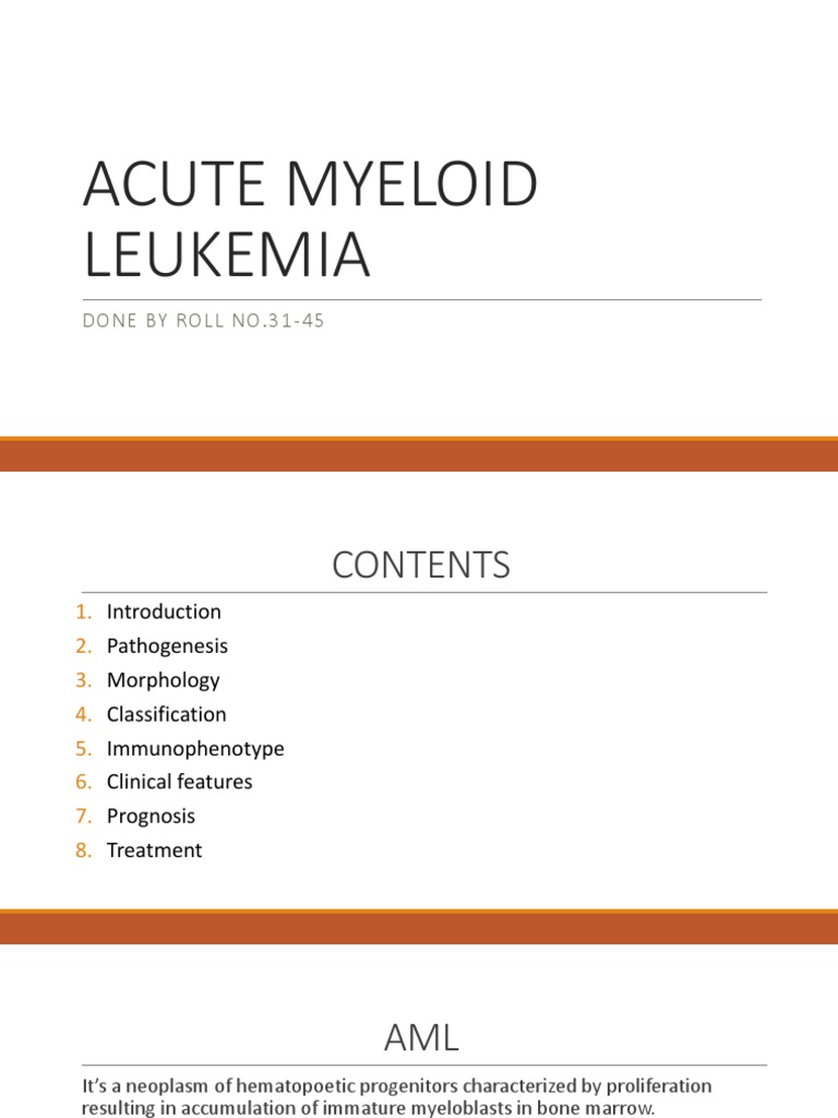 Acute Myeloid Leukemia 1 Pdf Medical Specialties Diseases And