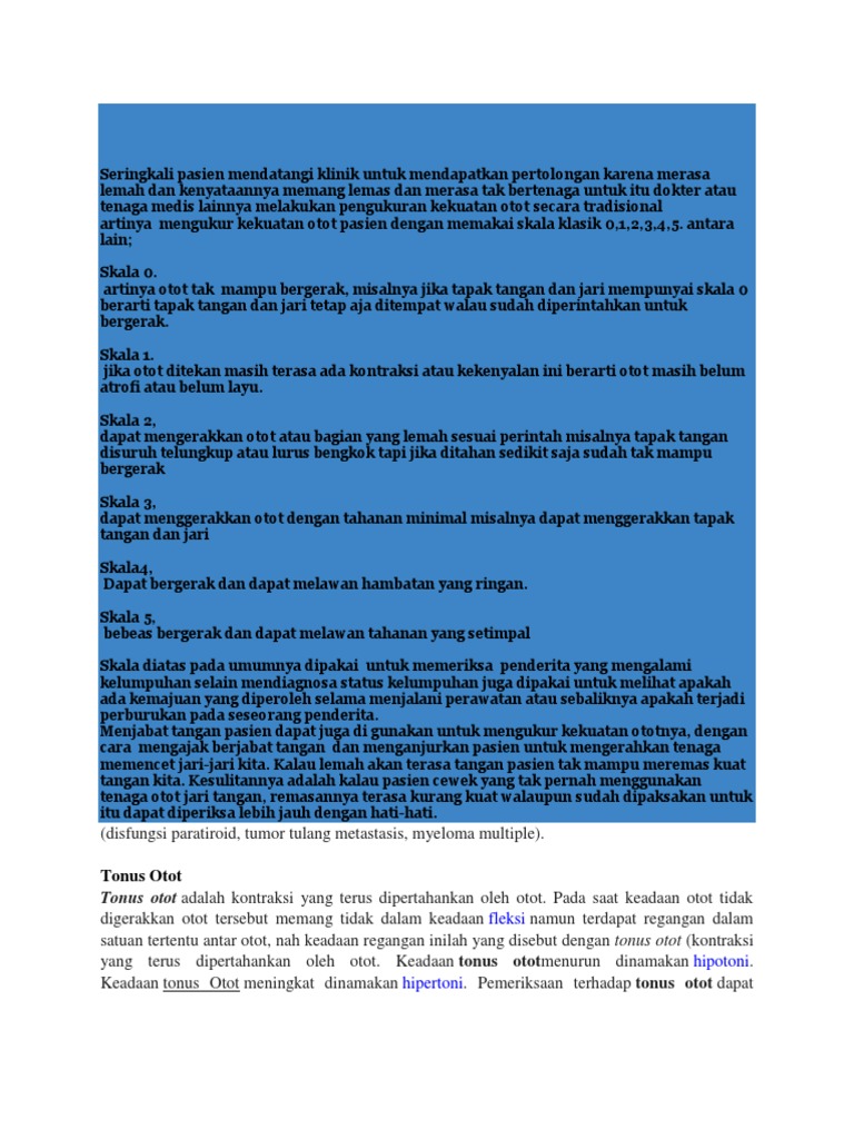Skala Tonus Otot | PDF