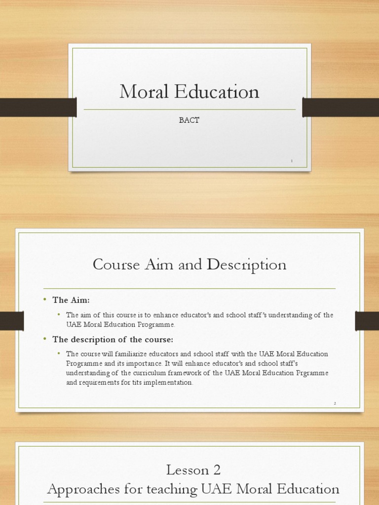 LESSON 2 Moral Education12 4 18 | PDF | Teachers | Curriculum
