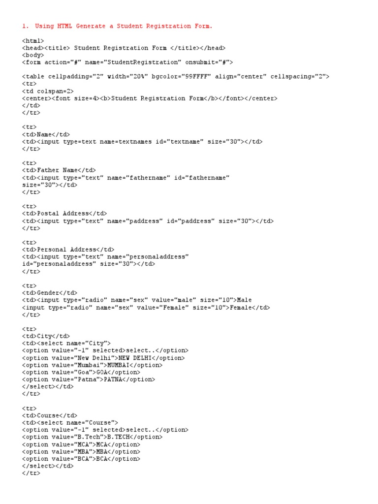 Iwd Practical Assignments | PDF | Html Element | Web Development