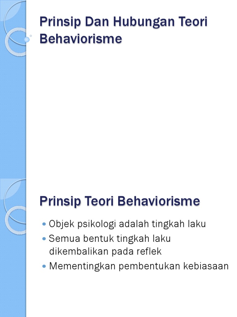 Prinsip Utama Teori Behaviorisme | PDF