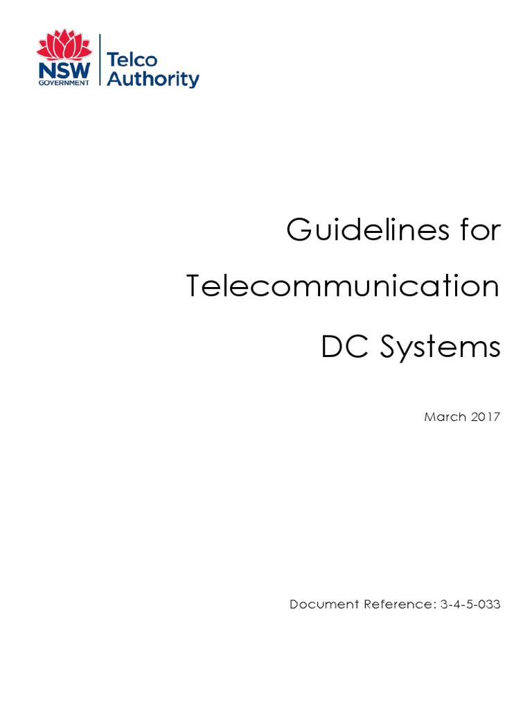 Guidelines Telecommunications DC Systems | PDF | Photovoltaic System ...