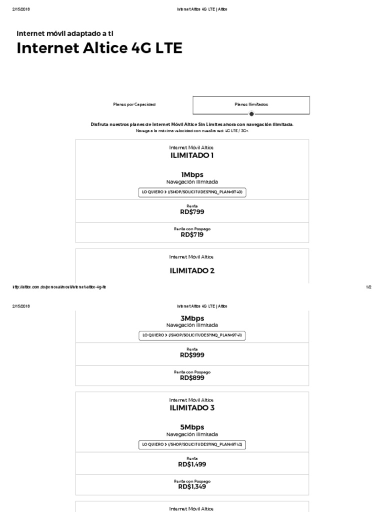 Internet Altice 4G LTE - Altice | PDF | Redes | Electrónica de consumo