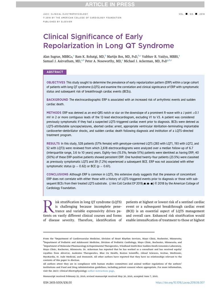 Khalida - Clinical Significance of Early Repolarization On Long QT ...