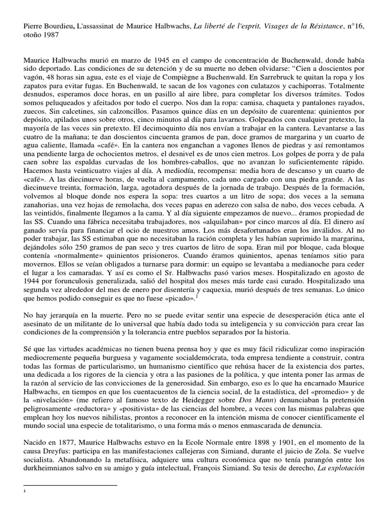 El Asesinato de Maurice Halbwachs | PDF | Sociología | Alemania