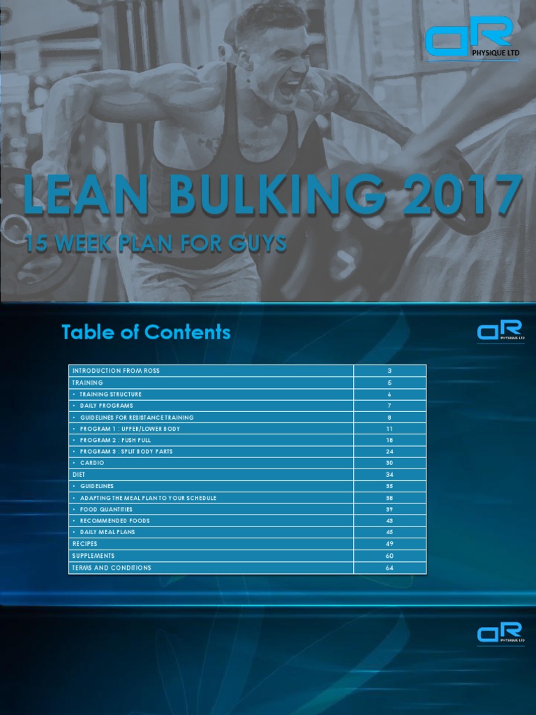 DR Physique Lean Bulking Plan 2017 | PDF | Human Leg | Foods