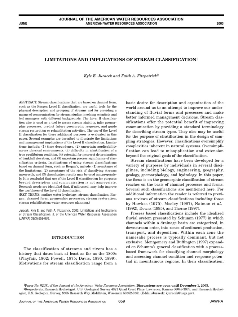 Stream Classification Limitations | PDF | Geomorphology | Erosion