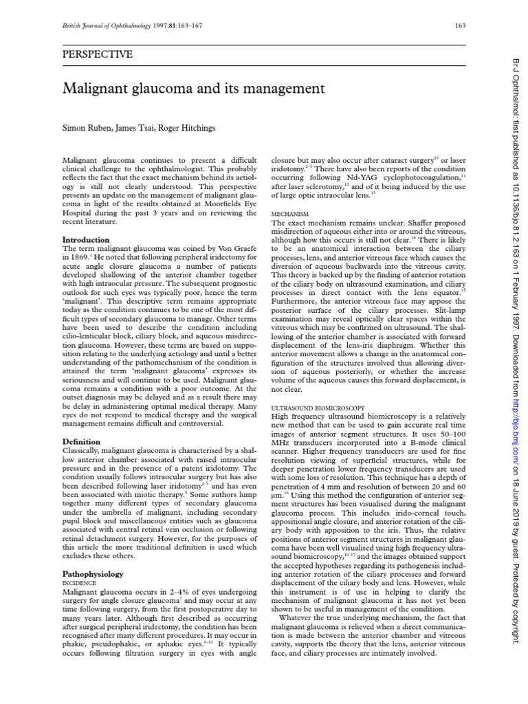 Bjo Malignant Glaucoma - Full | PDF | Glaucoma | Cataract