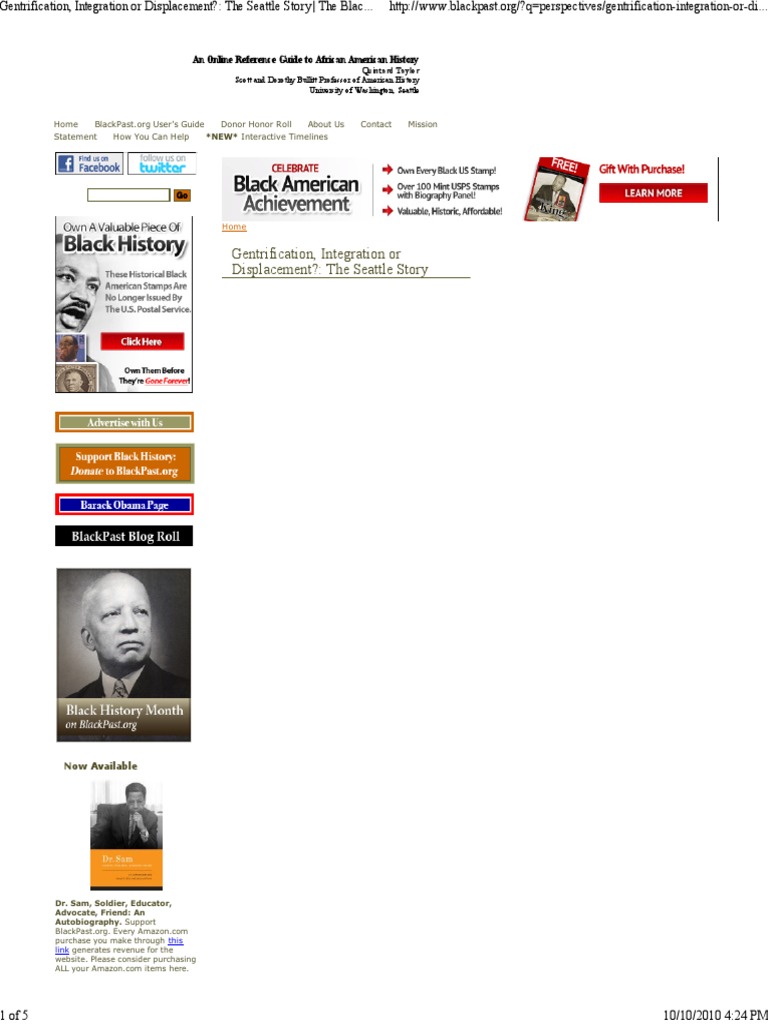 Gentrification, Integration or Displacement?: The Seattle Story | PDF ...