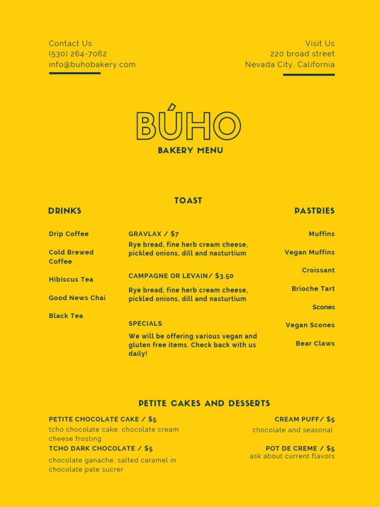 Búho Opening Menu | PDF