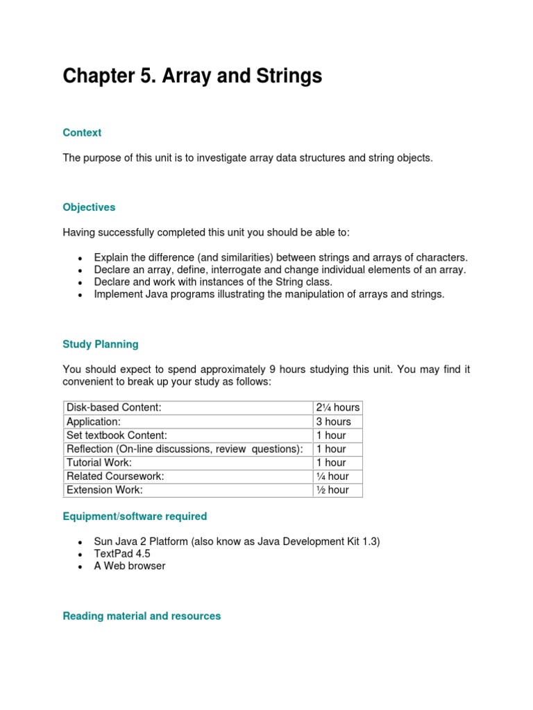 Chapter 5 Array And Strings Pdf Array Data Type String Computer Science