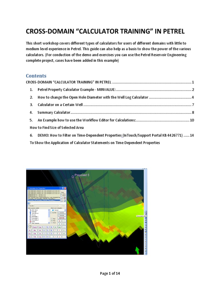 Cross Domain Calculator in Petrel | PDF | Tab (Gui) | Spreadsheet