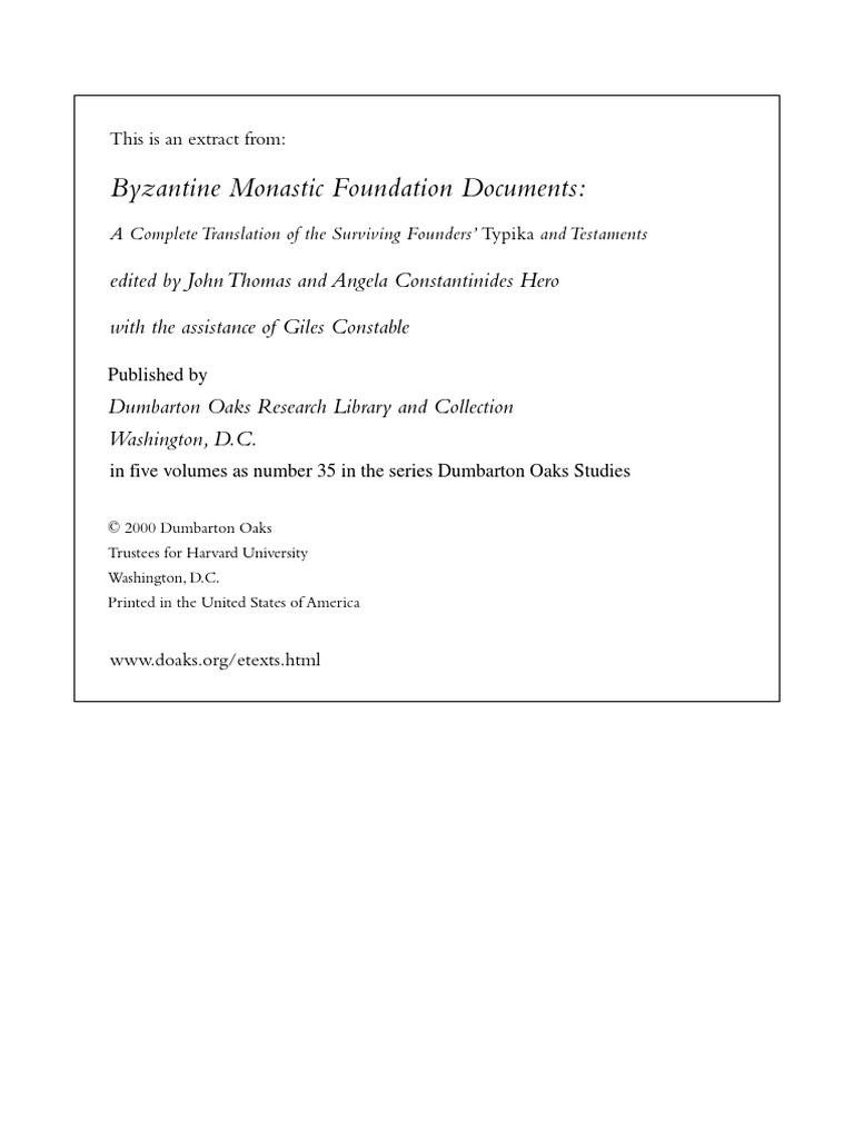 Byzantine Monastic Foundation Documents | PDF | Monk | Monasticism