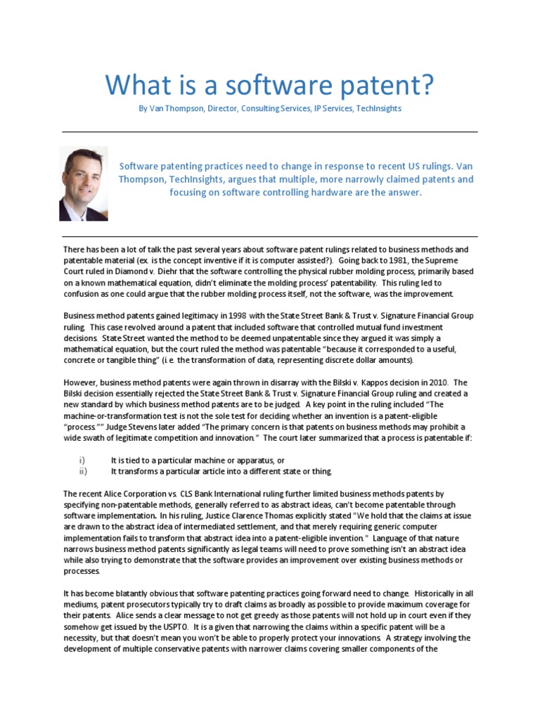 What Is A Software Patent | PDF | Patent | Software