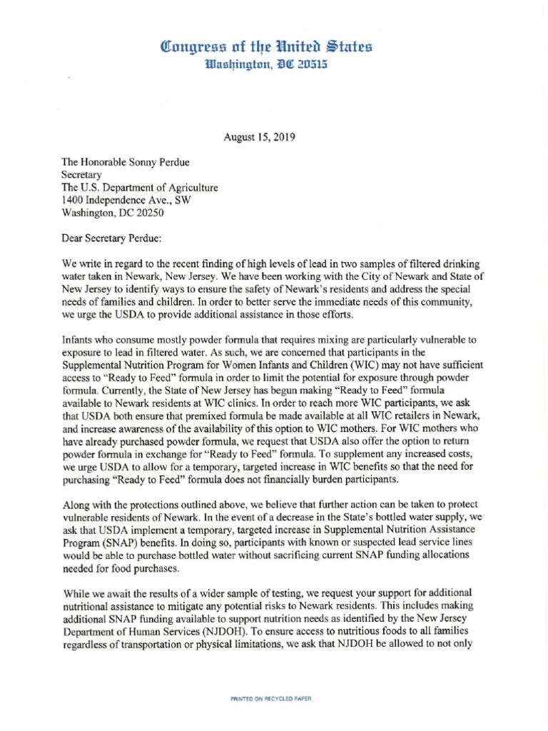 Letter To USDA Re: Newark | PDF
