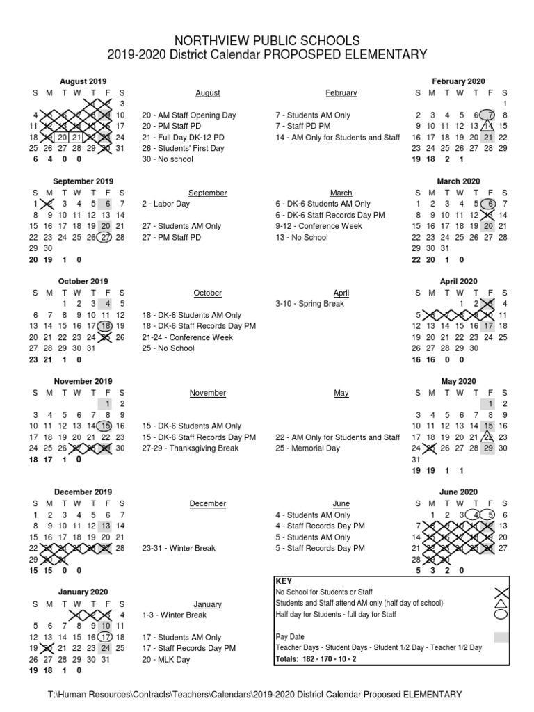 2019-2020 District Calendar Elementary | PDF | Holidays | Observances