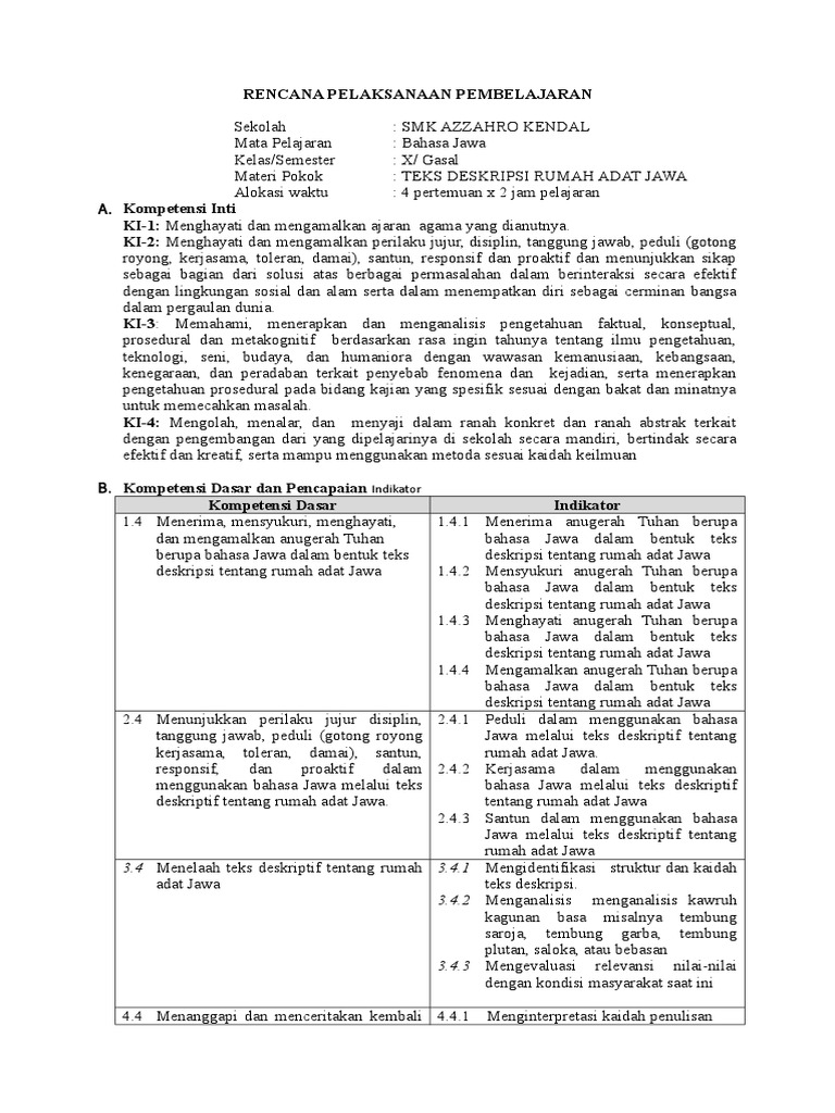 4 RPP Rumah Adat | PDF