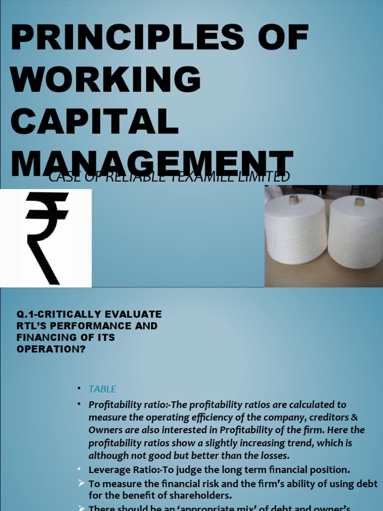 Principles of Working Capital Management | PDF | Economies | Business