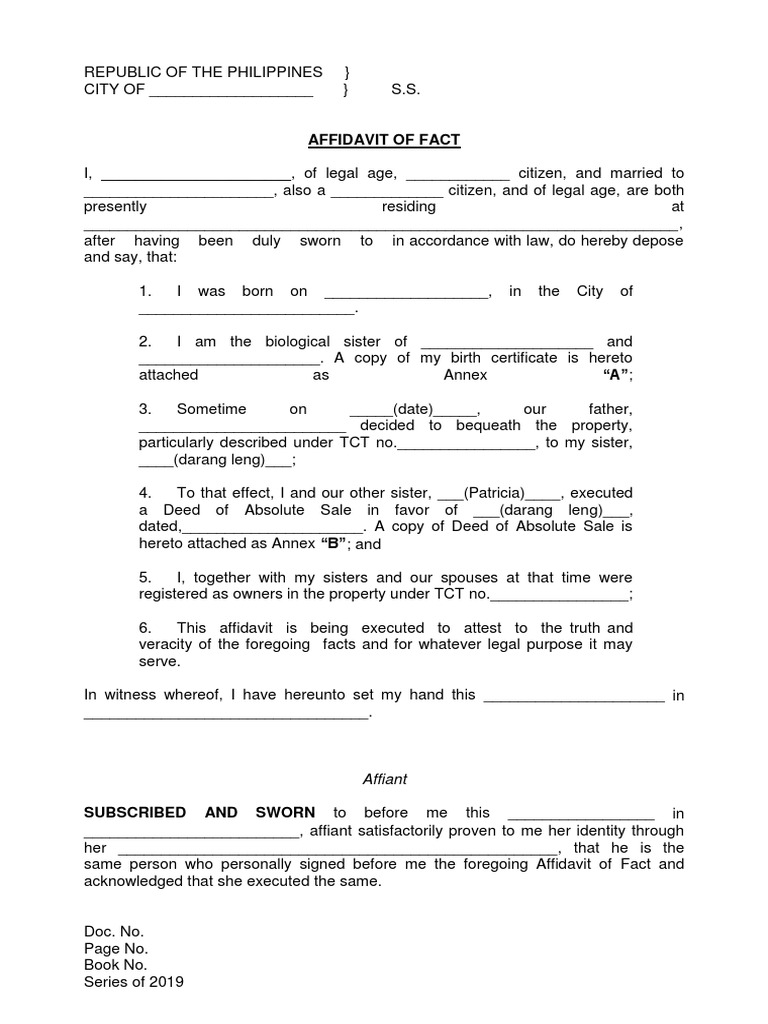 Affidavit of Fact | PDF