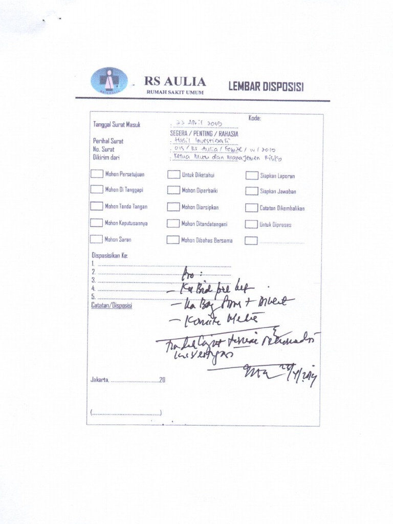 Contoh Disposisi Direktur | PDF