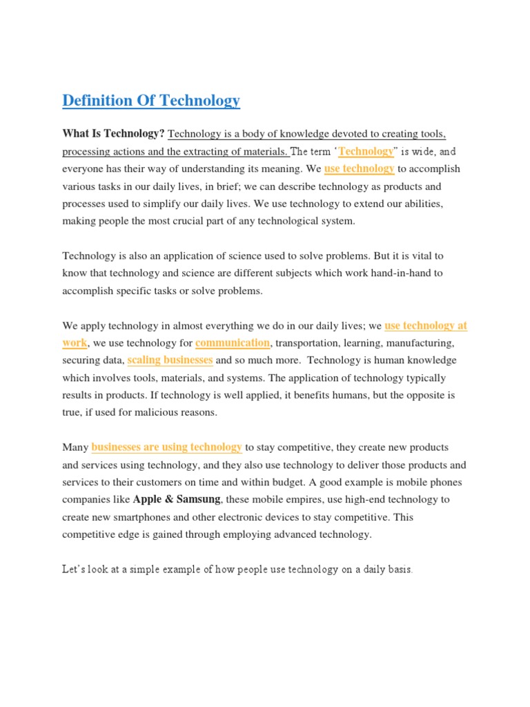 Definition of Technology | PDF