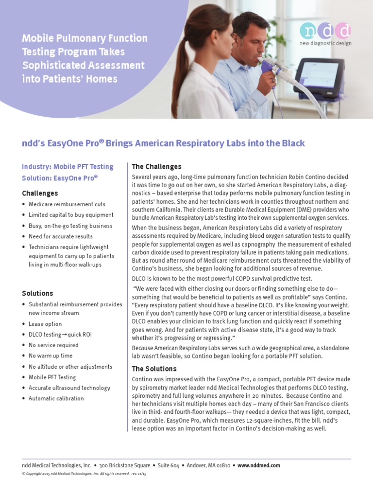 Mobile Pulmonary Function Testing Program Takes Sophisticated ...