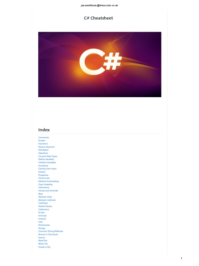 C Sharp Pdf Class Computer Programming Method Computer Programming
