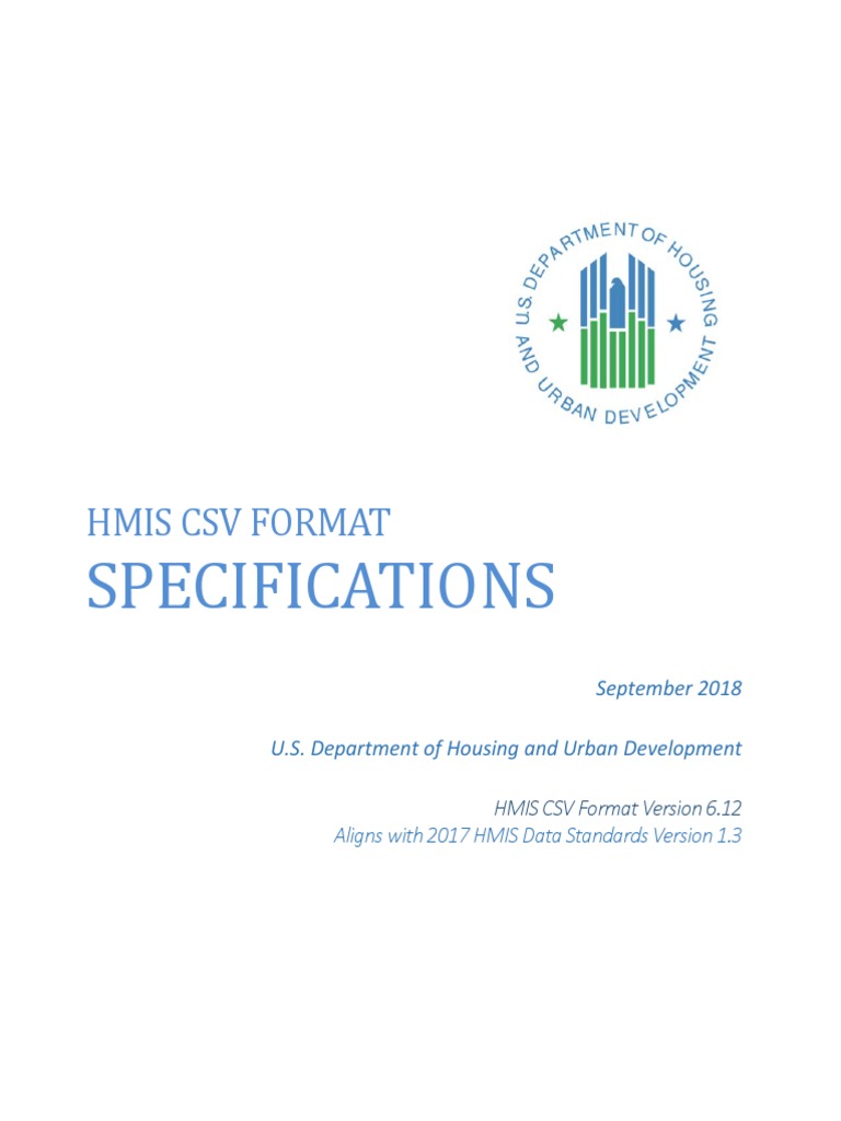 Specifications: Hmis CSV Format | PDF | Comma Separated Values | Xml
