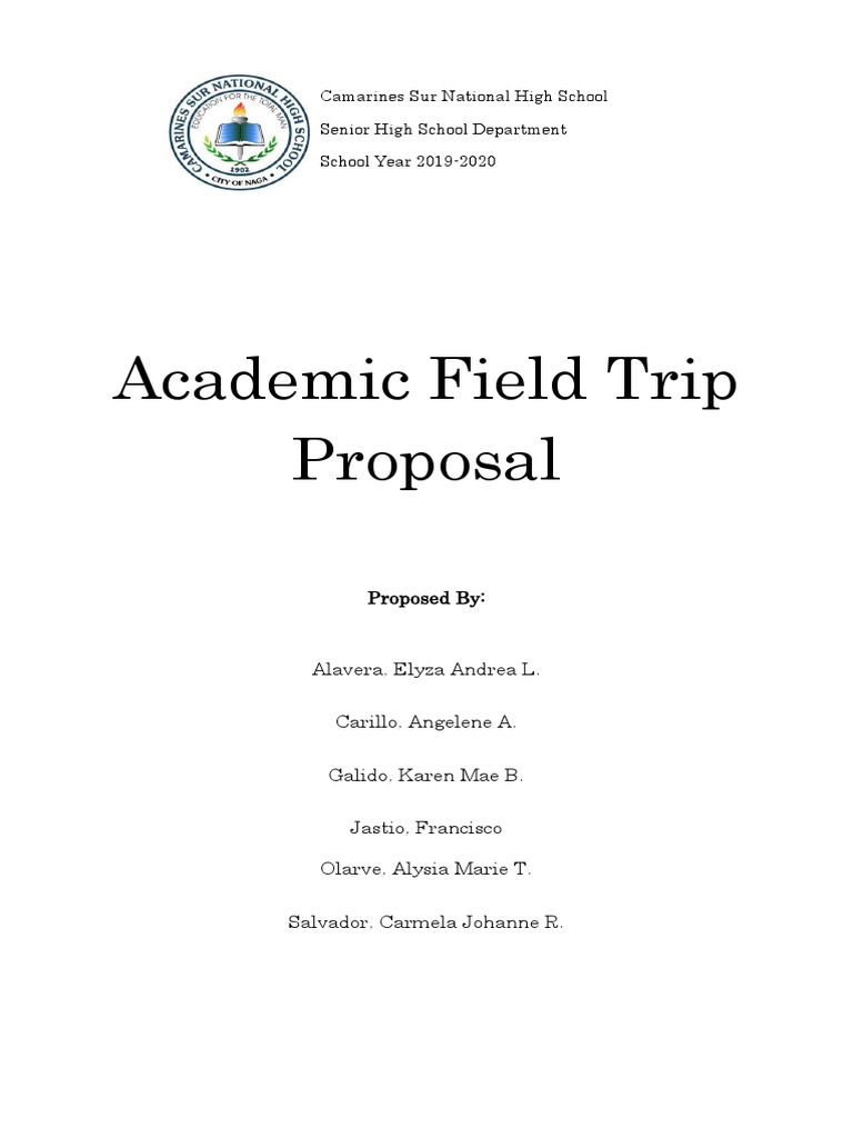 Academic Field Trip Proposal: Camarines Sur National High School Senior ...