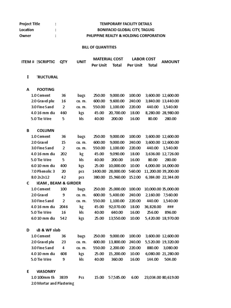 Final TempFacil Quo Revised | PDF | Engineering | Architectural Elements