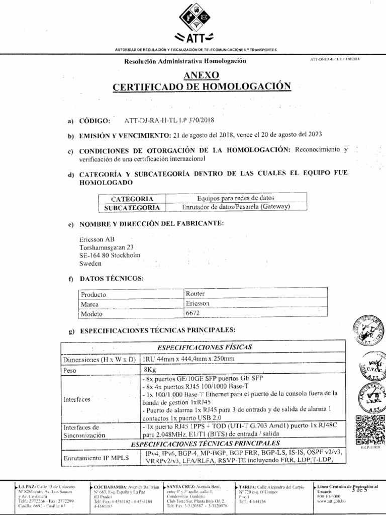 Router 6672 Ericsson | PDF
