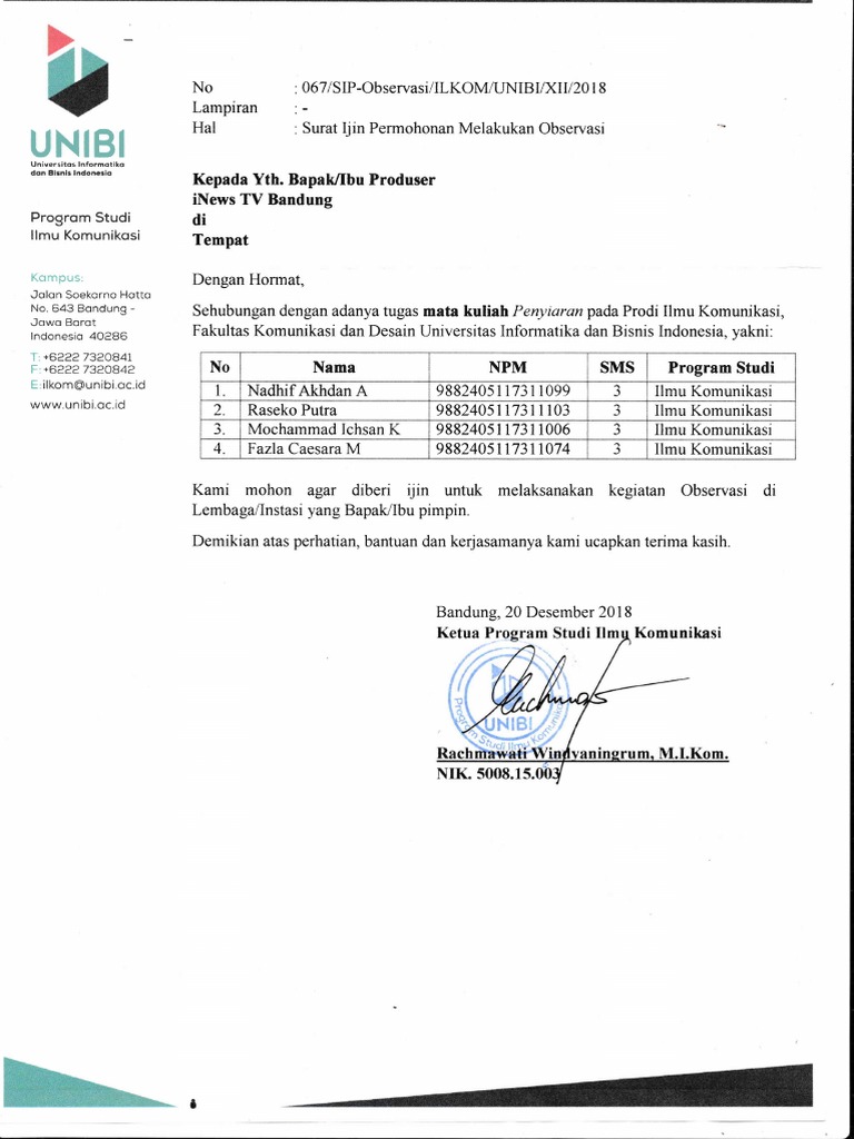 Template Surat Izin | PDF