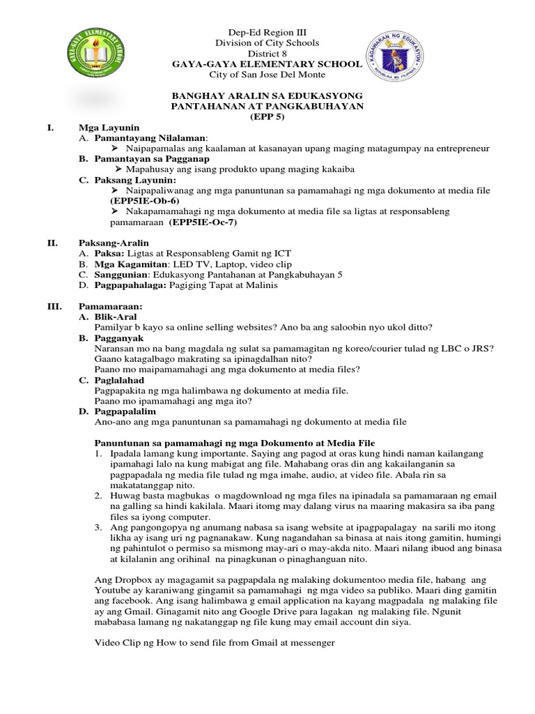 Semi - Lesson Plan in EPP5-ICT | PDF