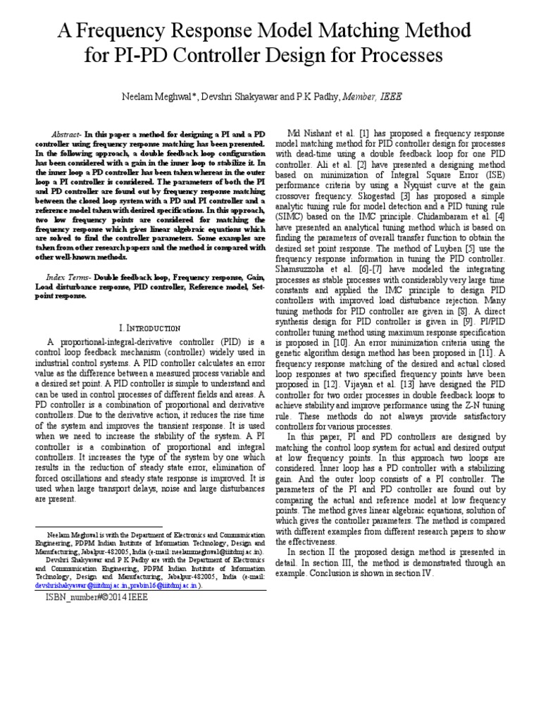Frequency PID | PDF | Control Theory | Algorithms