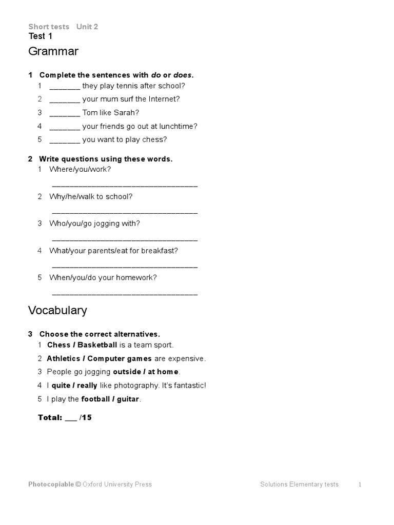 Short Test | PDF
