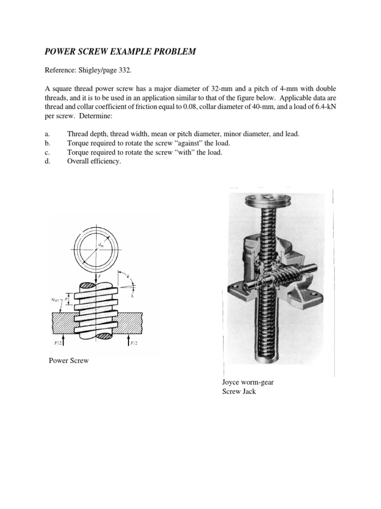 Power Screw Final | PDF | Tools | Machines