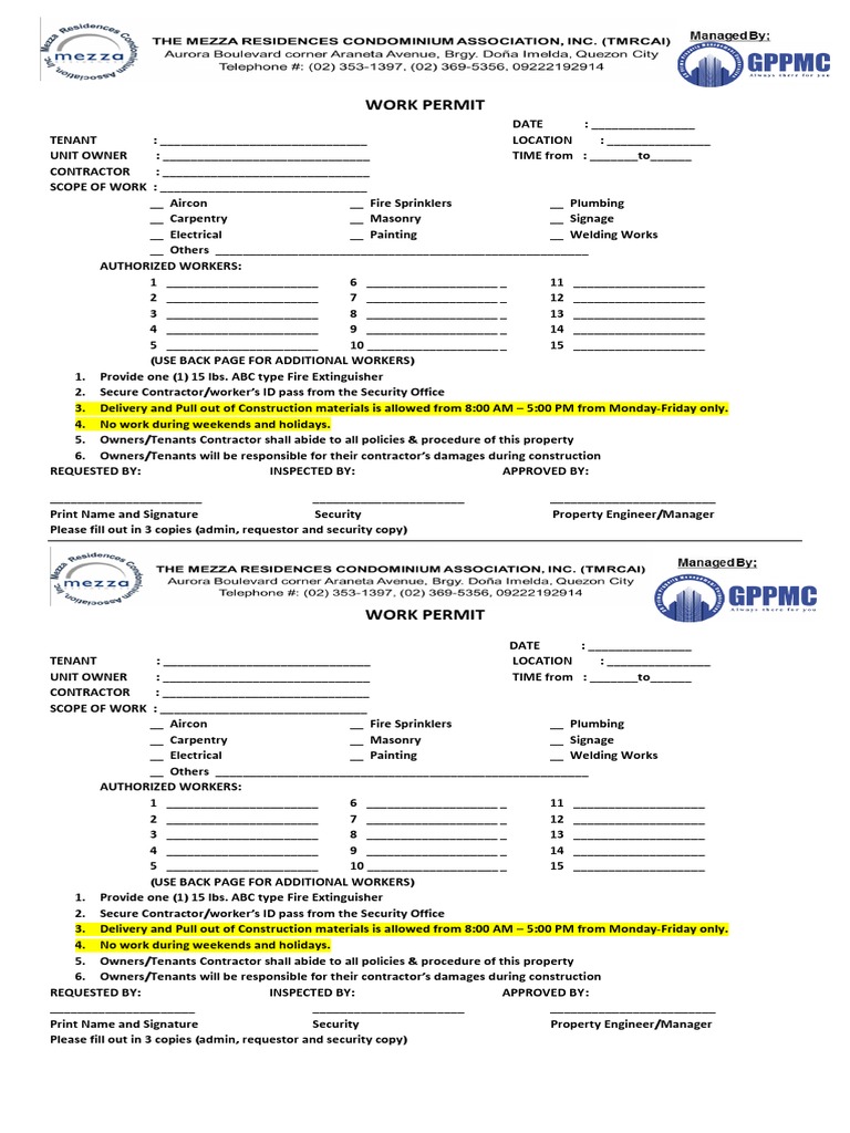 Work Permit | PDF | Building Engineering | Economic Sectors