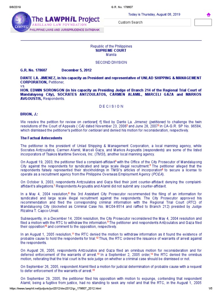 G.R. No. 178607 PDF | PDF | Prosecutor | Standing (Law)