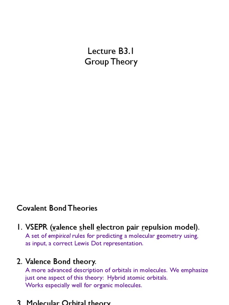 Lecture B3 A 1 | PDF | Molecular Orbital | Covalent Bond