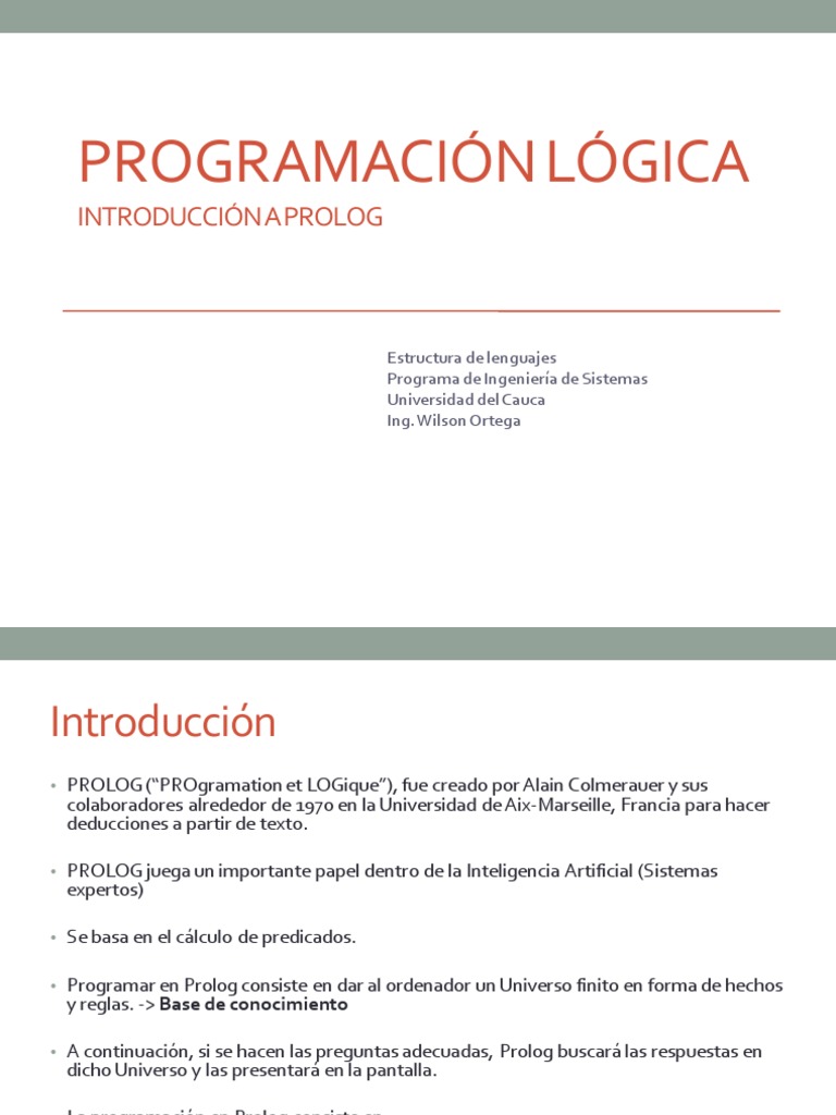 Prolog | PDF | Lógica de primer orden | Programación de computadoras