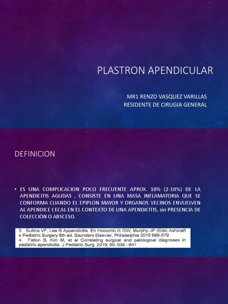 Plastron Apendicular | PDF | Ciencias de la Salud | Medicina CLINICA