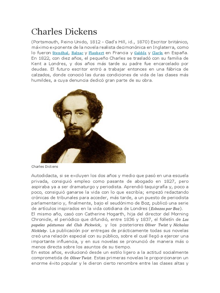Biografia Charles Dickens | PDF | Charles Dickens