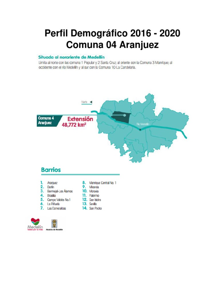 Perfil Demográfico 2016 - 2020 Comuna 04 - Aranjuez | PDF | Fertilidad | Métodos de búsqueda