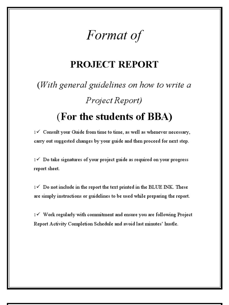 Format Of: (For The Students of BBA) | PDF | Writing | Written ...