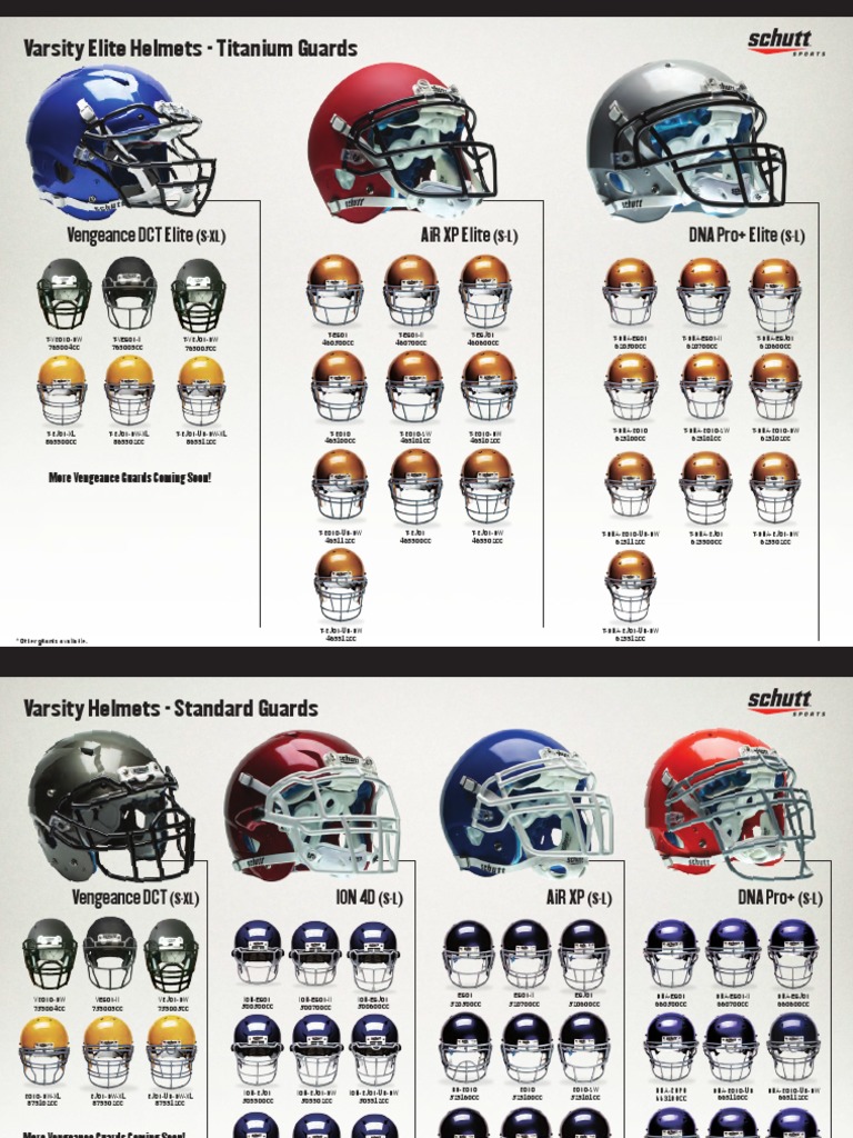Varsity Elite Helmets - Titanium Guards: Vengeance DCT Faceguards ...