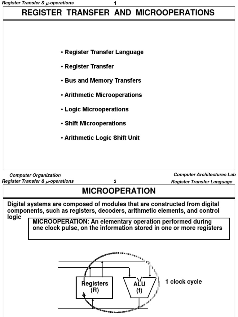 Register Transfer and Microoperations Guide | PDF | Bit | Digital ...