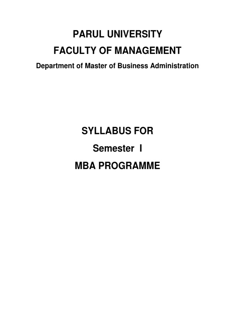 Sem 1 Syllabus PIM MBA | PDF | Regression Analysis | Probability ...