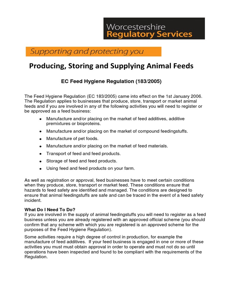 Animal Feed Hygiene and Storage Guidelines | PDF | Animal Feed | Hygiene