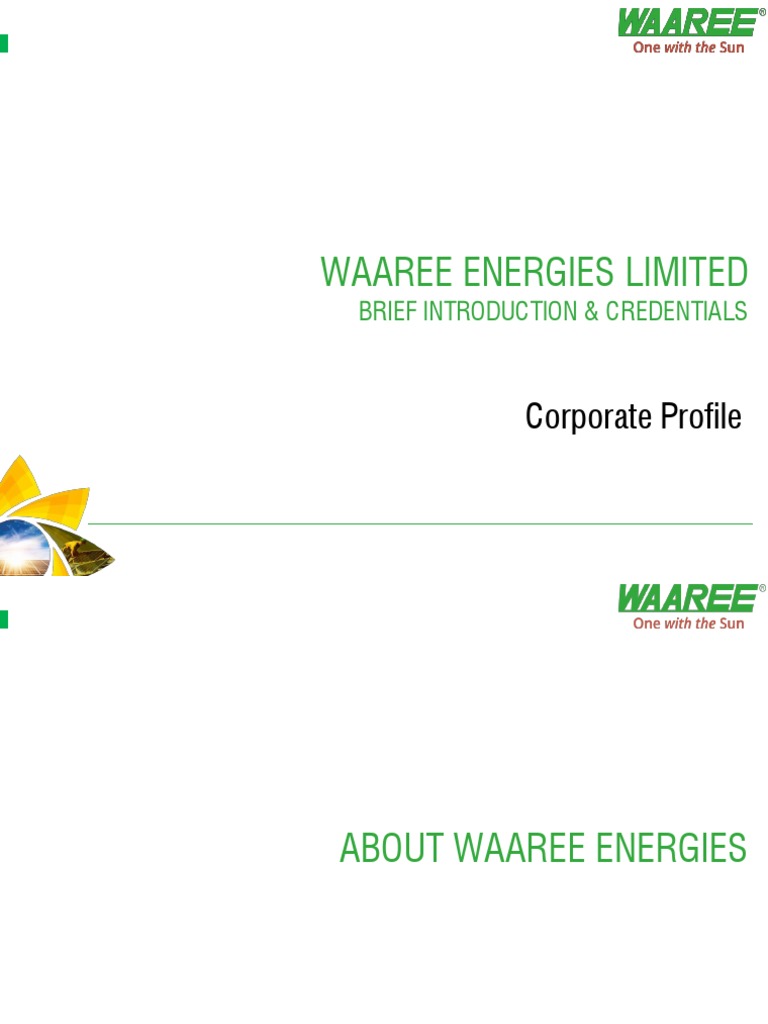Waaree Corporate PPT - V3 | PDF | Solar Panel | Photovoltaics