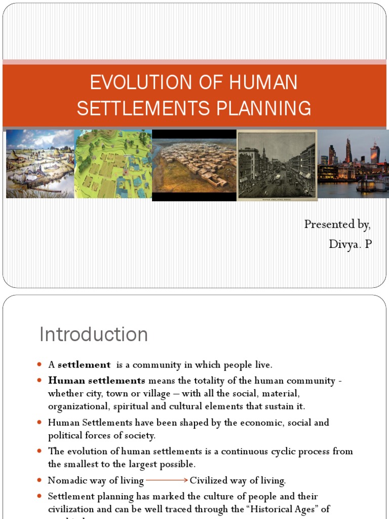 Evolution of Human Settlement Planning | PDF | Infrastructure | Slum